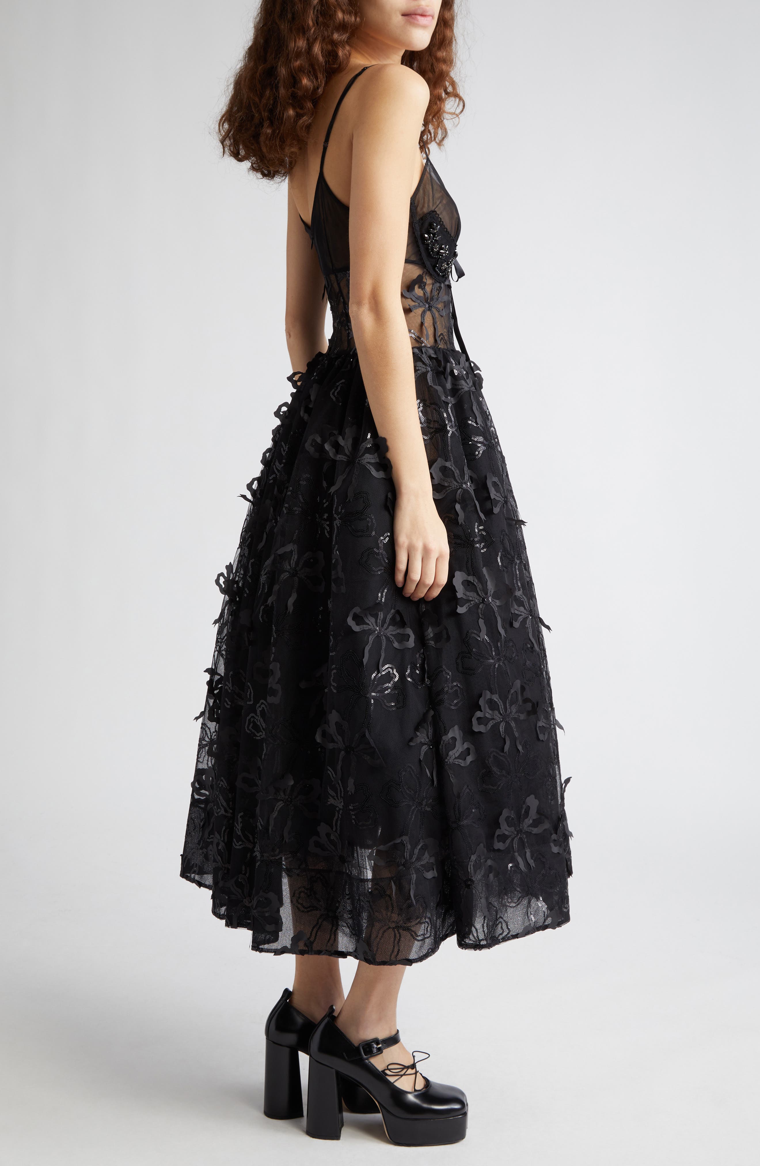 Simone Rocha Crystal Embellished Sequin Bow Tulle Tutu Dress | Nordstrom
