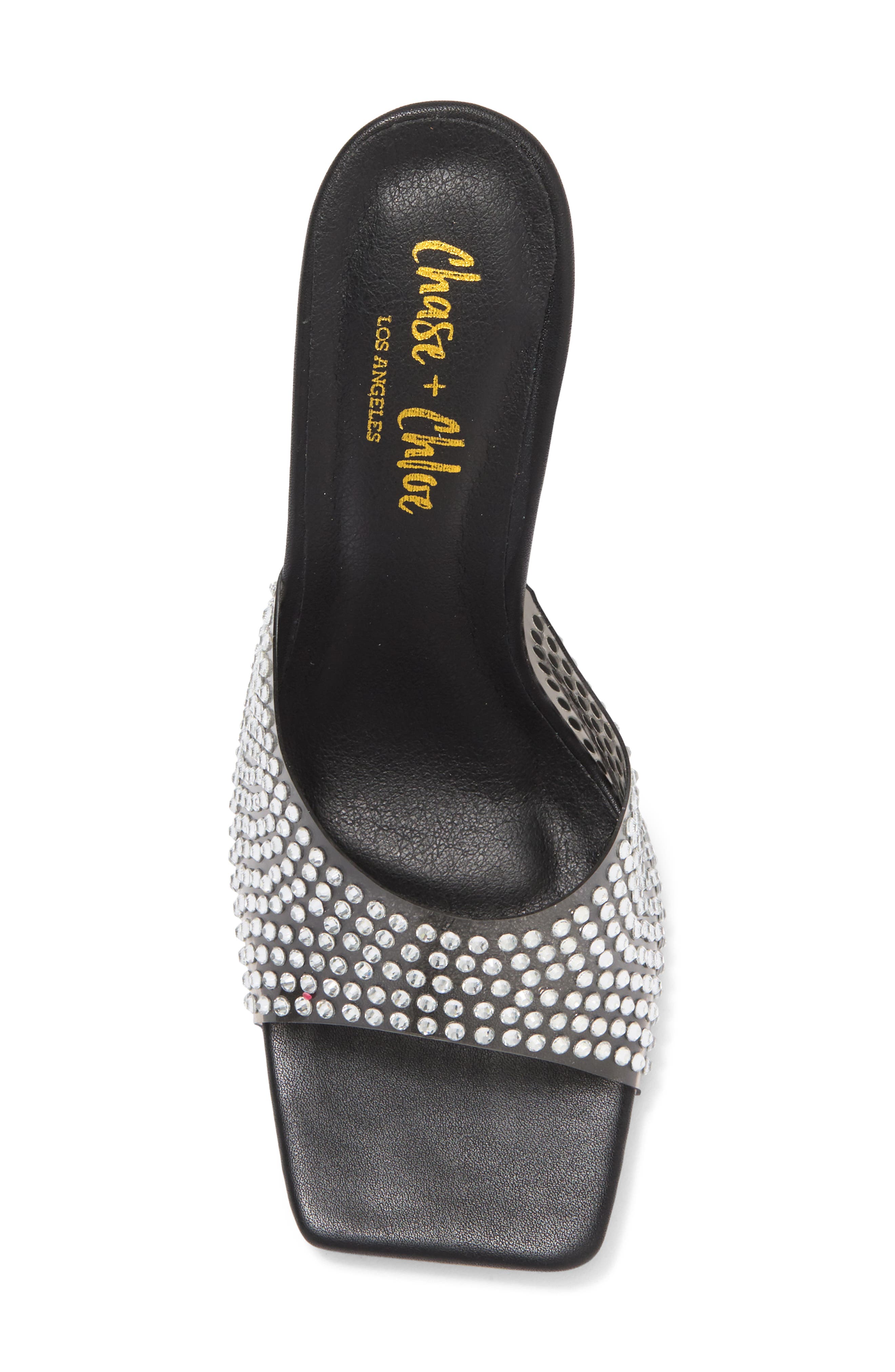 CHASE AND CHLOE Rhinestone Clear Sandal (Women) | Nordstromrack
