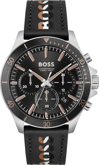 BOSS Troper Chronograph Leather Strap Watch, 45mm | Nordstrom