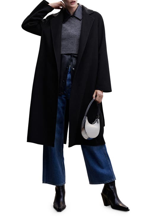 Women's Black Wool & Wool-Blend Coats | Nordstrom