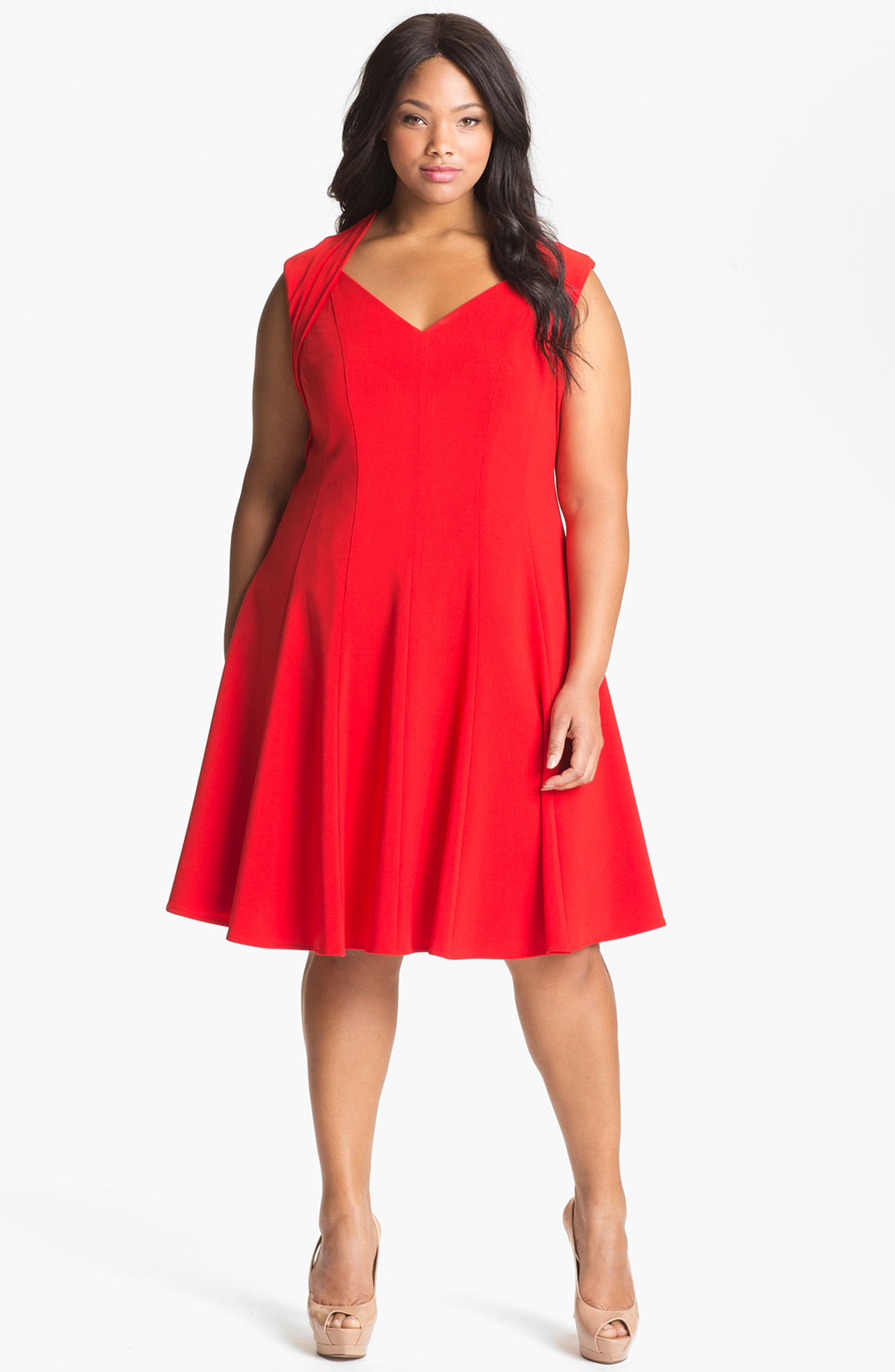 Calvin Klein Cap Sleeve Fit And Flare Dress Plus Size Nordstrom