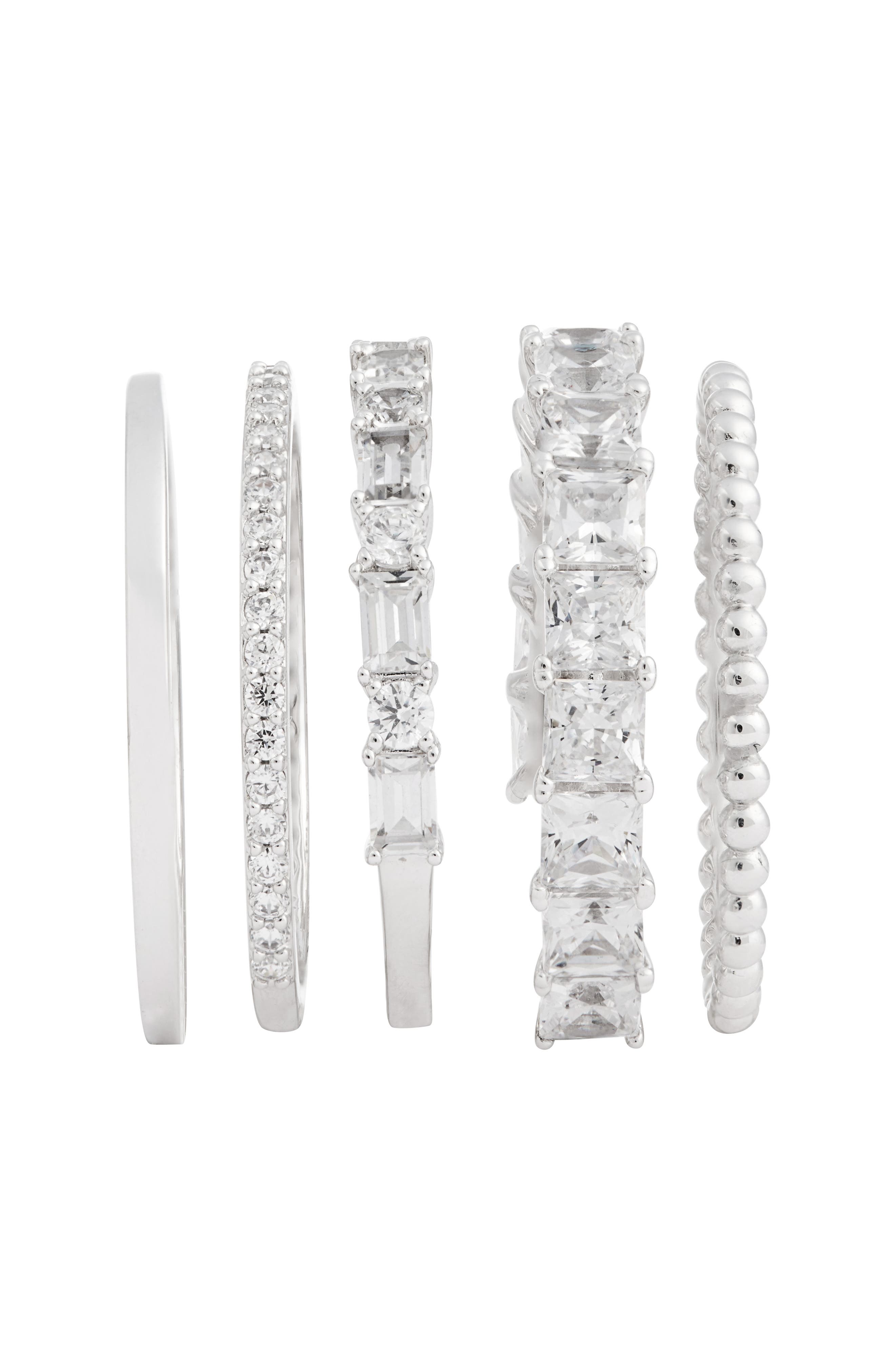 Nadri Set of 5 Stacking Rings | Nordstrom