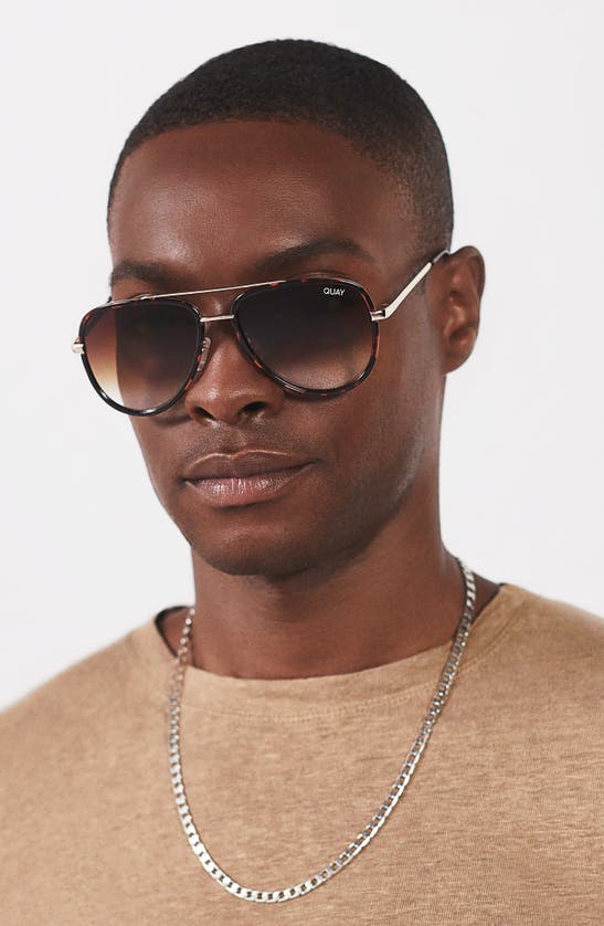Quay All In 53mm Polarized Aviator Sunglasses In Tortoise,brown Fade ...