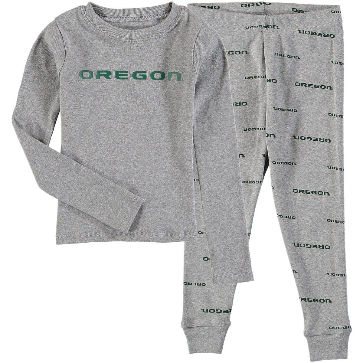 Outerstuff Youth Heathered Gray Oregon Ducks Long Sleeve T-Shirt & Pant ...