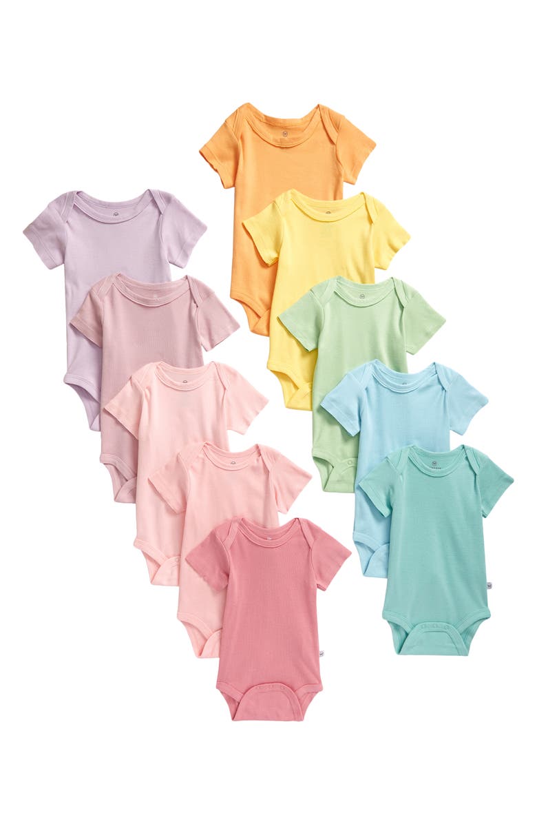 HONEST BABY Assorted 10-Pack Organic Cotton Bodysuits | Nordstrom
