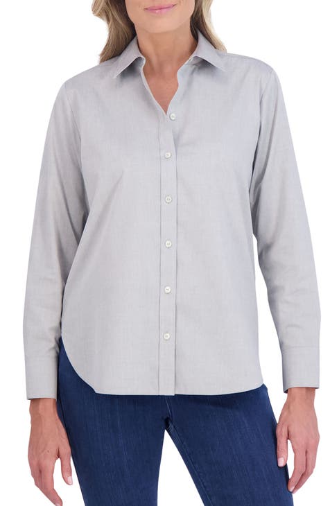 Women's Grey Button Up Tops | Nordstrom