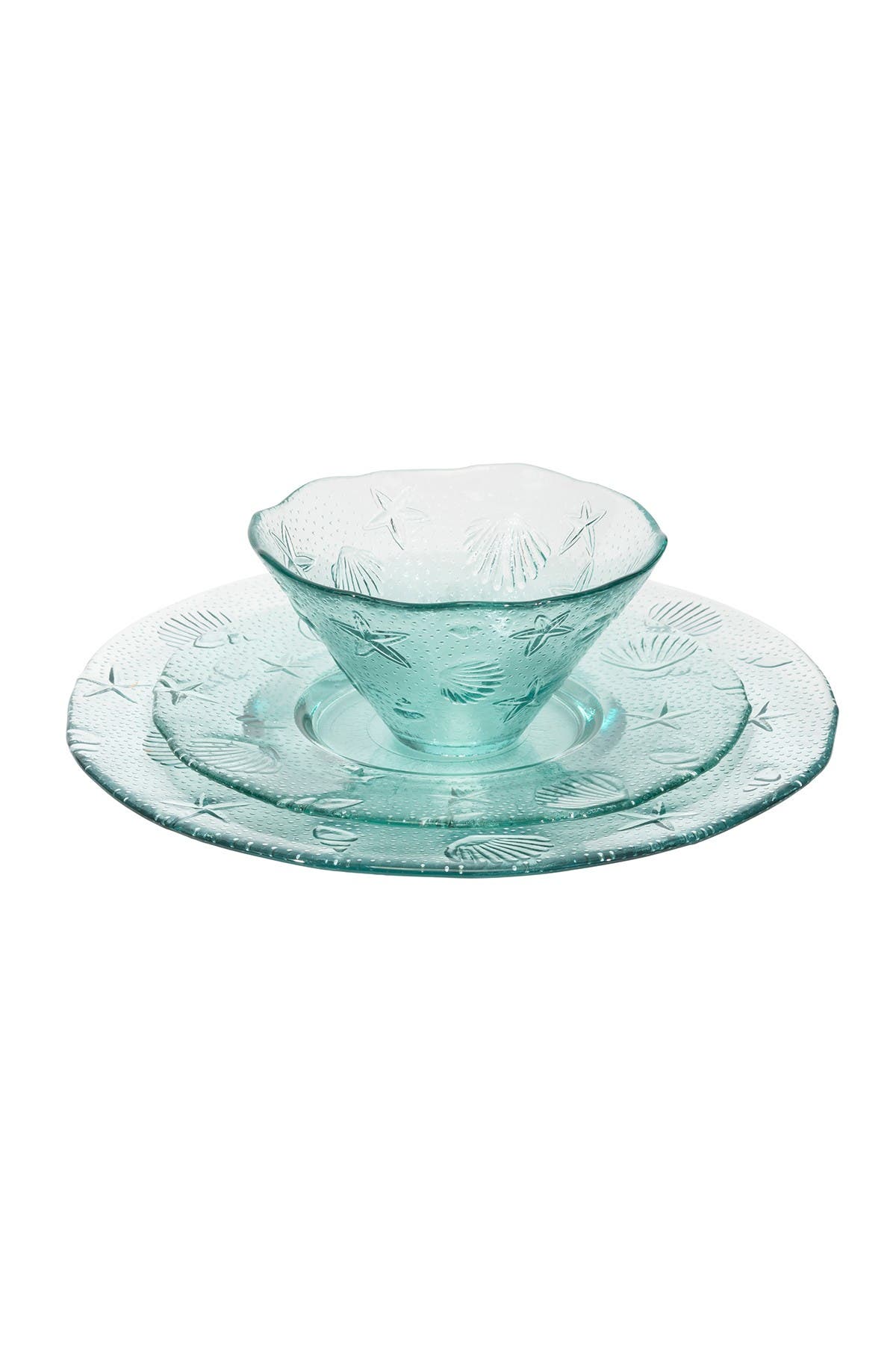 FRENCH HOME Recycled Glass 12-Piece Coastal Dinnerware Set | Nordstromrack
