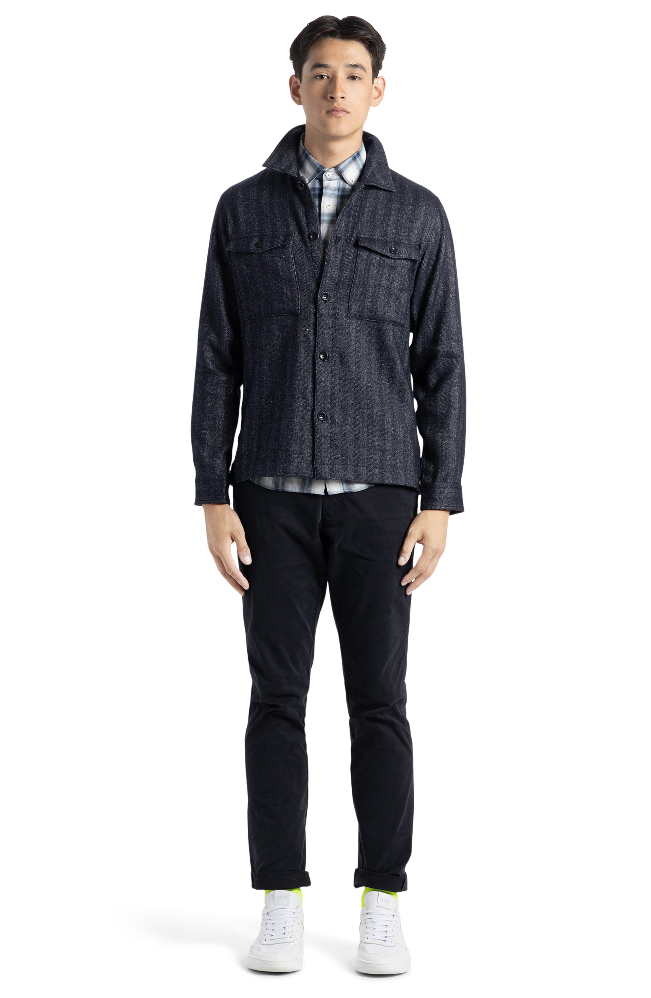SOFT CLOTH Melrose Soft Wool Blend Herringbone Shirt Jacket | Nordstrom