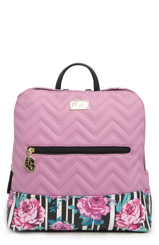 Luv Betsey By Betsey Johnson Mid Sized Backpack In Chevron Mauve With ...