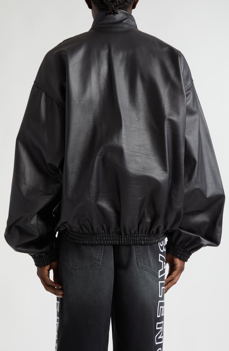 Balenciaga 3B Logo Oversize Leather Track Jacket | Nordstrom
