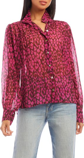 Fifteen Twenty Leopard Print Button Up Blouse Nordstrom