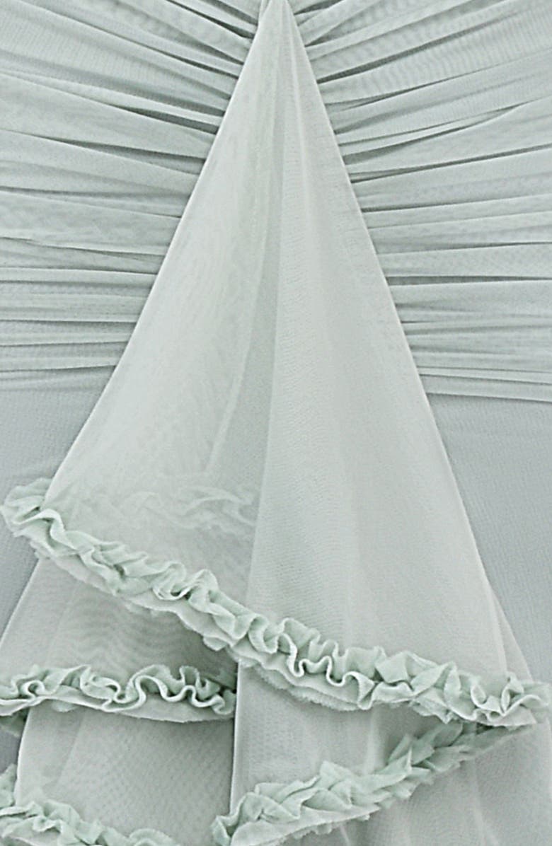 HOUSE OF CB Gabriella Keyhole & Ruffle Mesh Body-Con Gown | Nordstrom