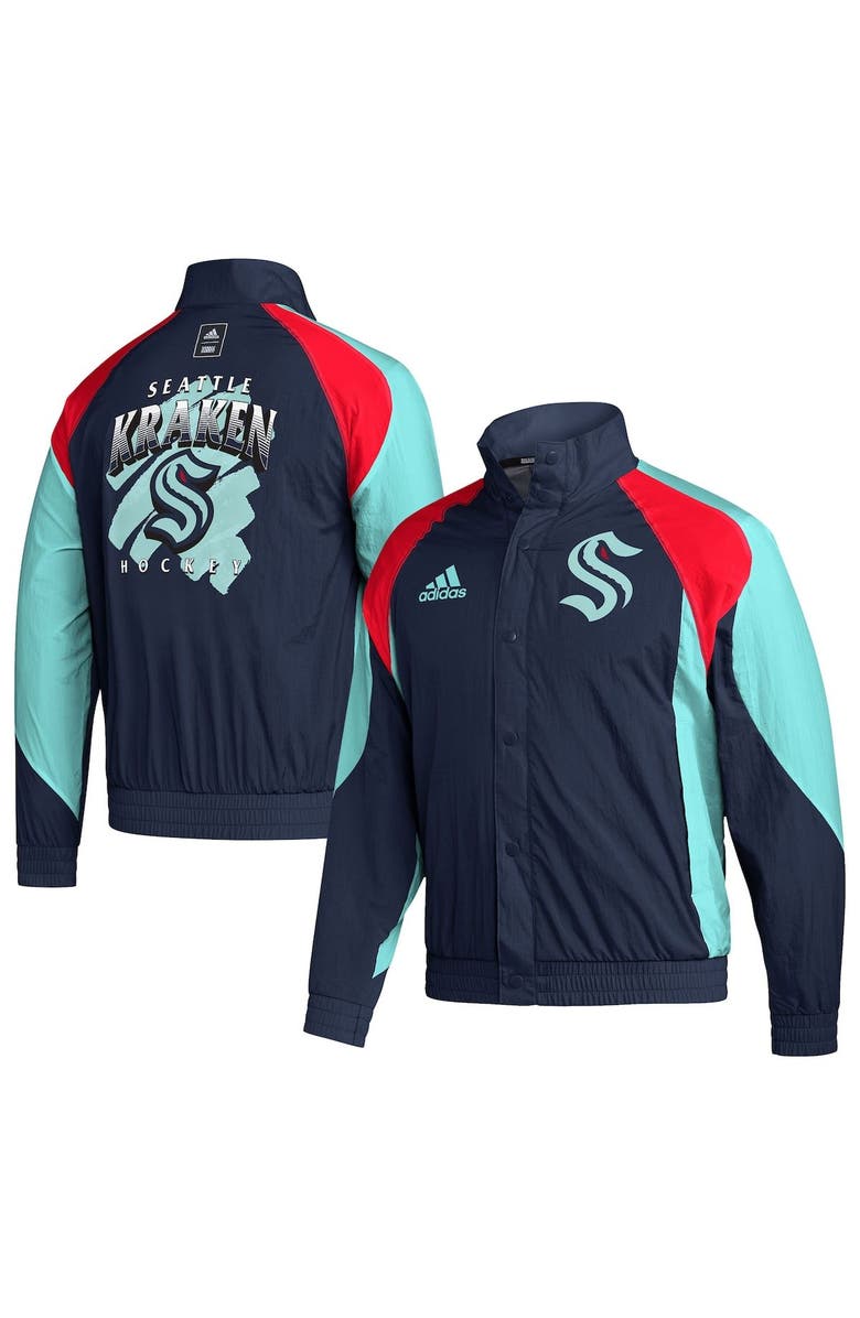 adidas Men's adidas Navy Seattle Kraken Reverse Retro 2.0 Full-Snap ...