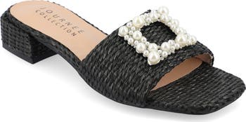Journee Collection Justina Embellished Raffia Slide Sandal (Women ...