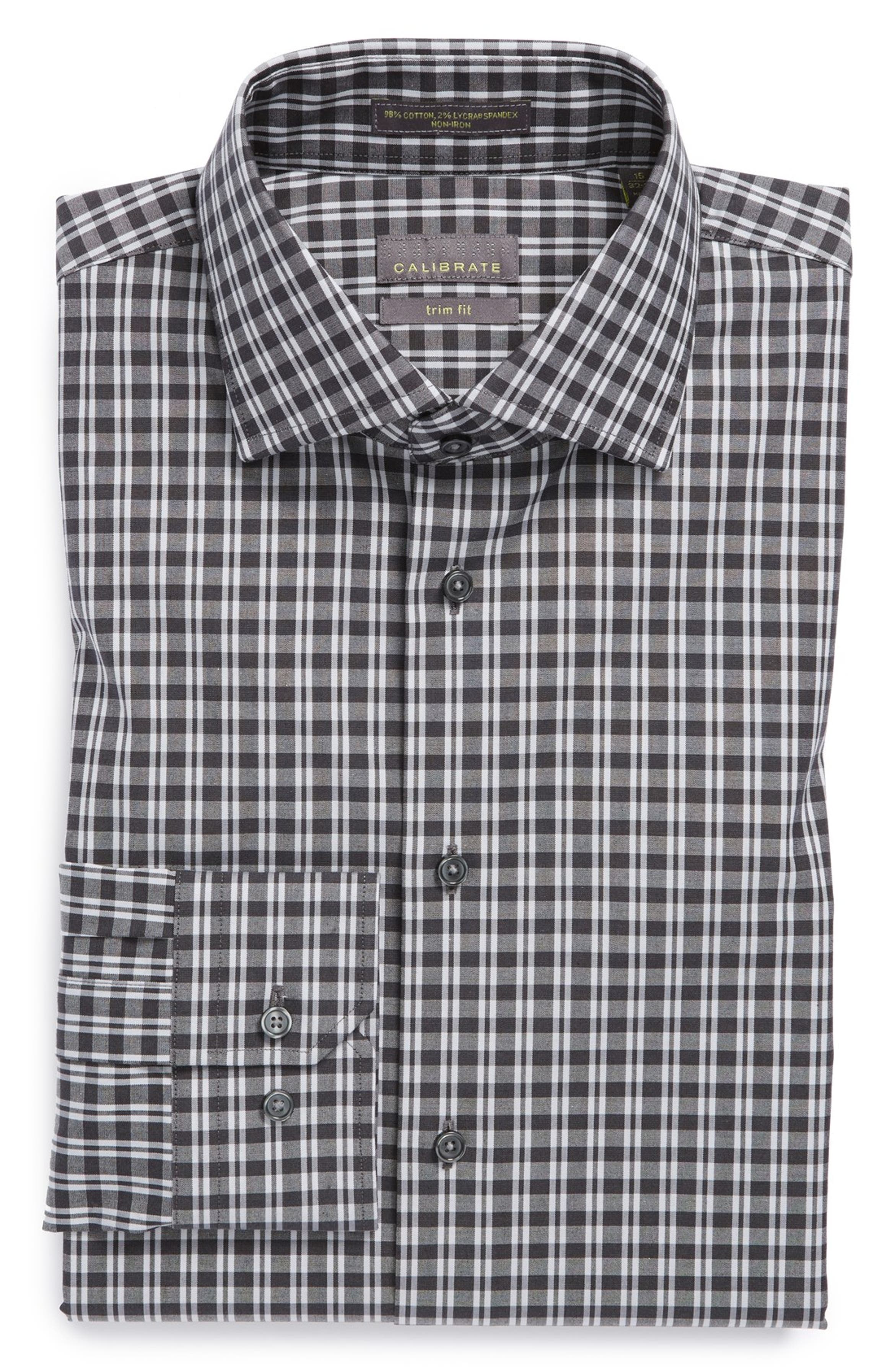 Calibrate Trim Fit Non Iron Check Dress Shirt Nordstrom