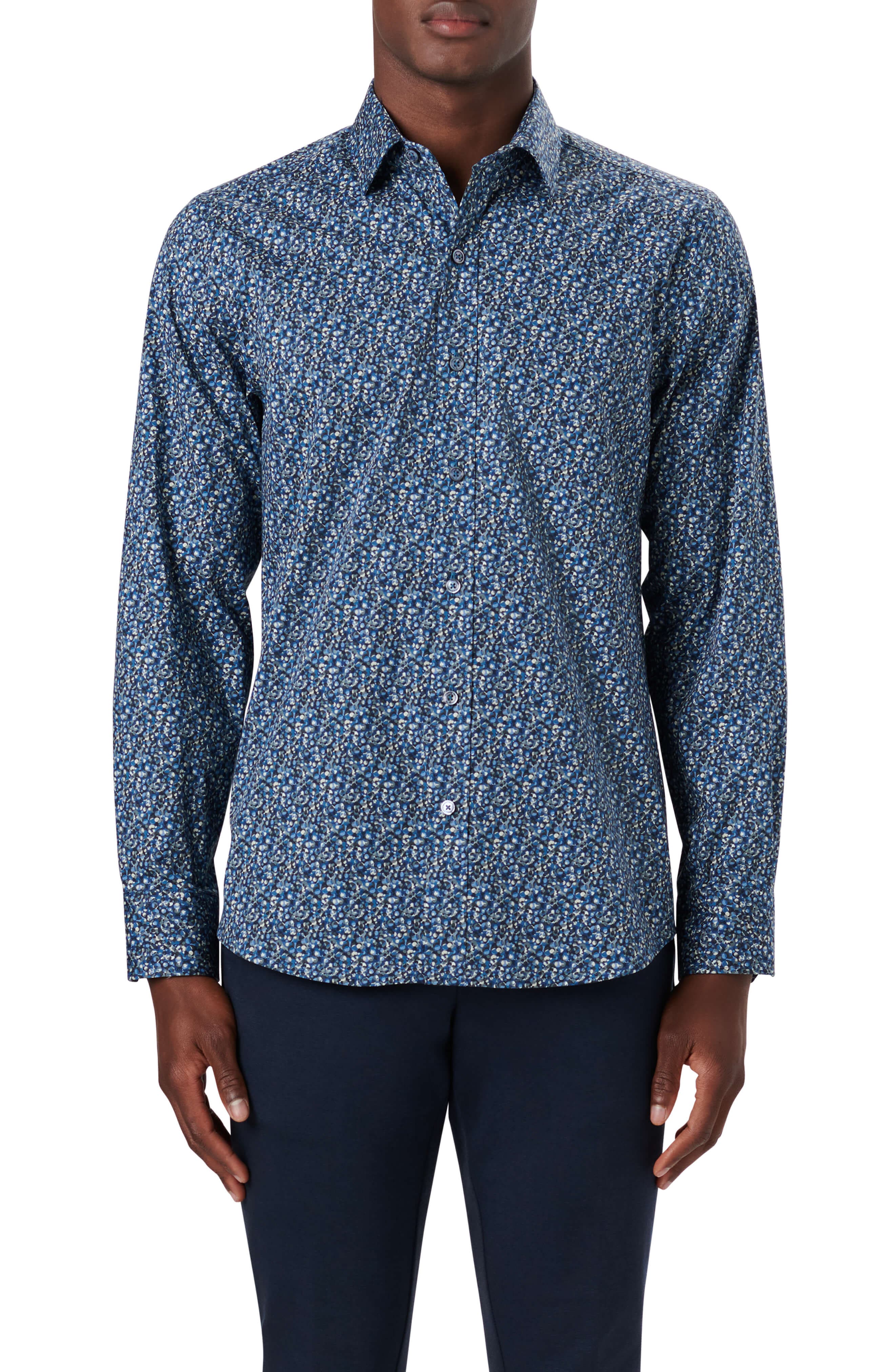 Bugatchi Julian Shaped Fit Stretch Button-Up Shirt | Nordstromrack