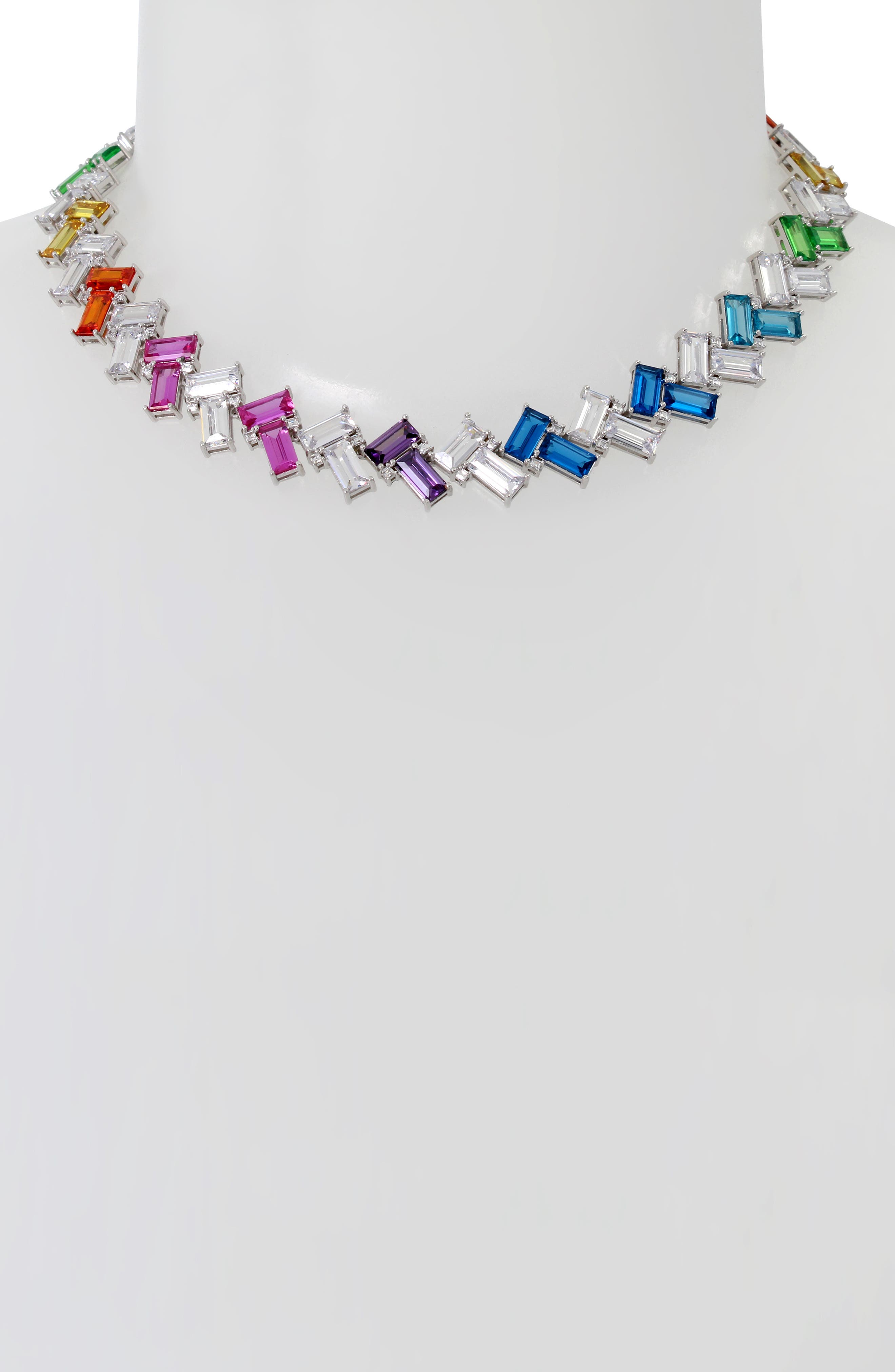 Kurt Geiger London Quilted Cubic Zirconia Collar Necklace | Nordstrom