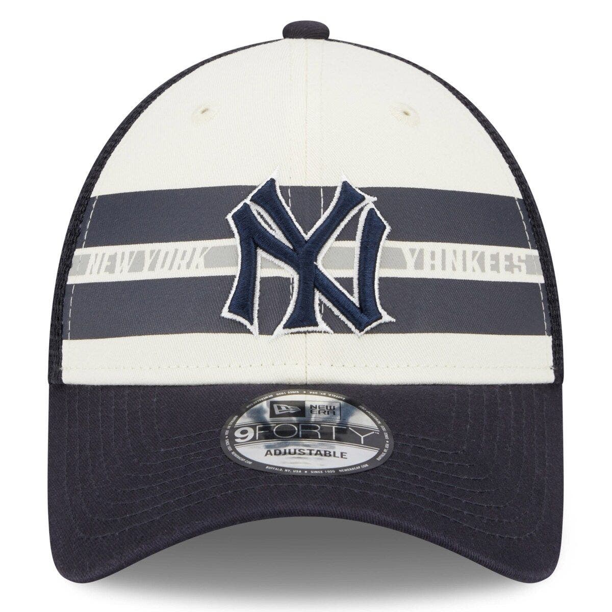 New Era Men's New Era White/Navy New York Yankees Team Stripe Trucker ...