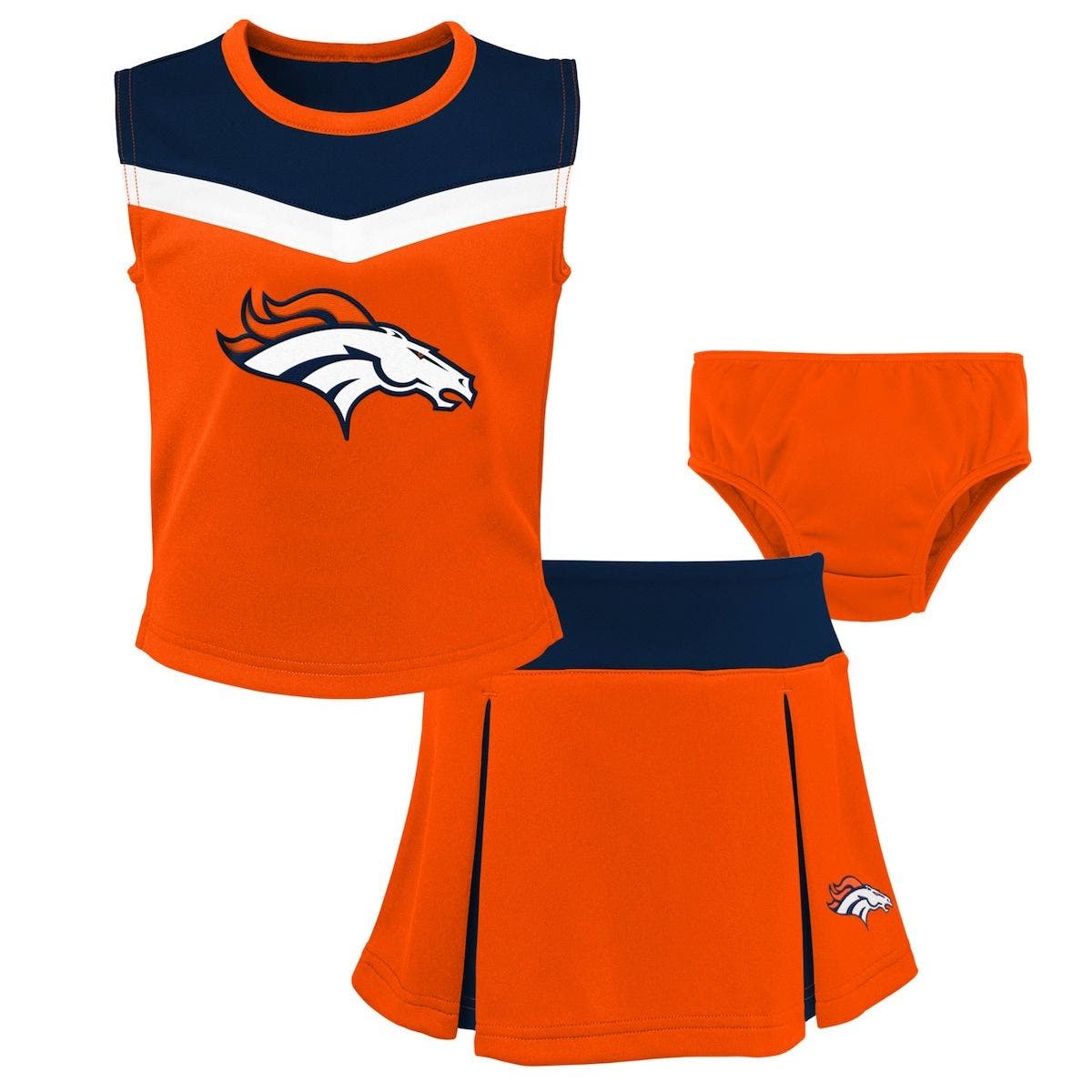 Outerstuff Girls Preschool Orange Denver Broncos Spirit Cheerleader Two ...