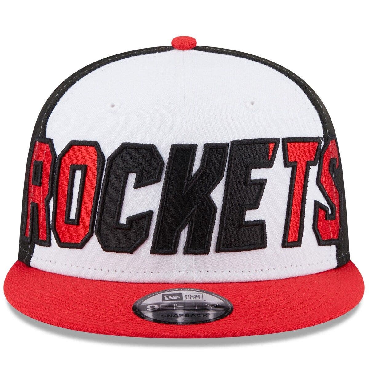 New Era Men's New Era White/Red Houston Rockets Back Half 9FIFTY ...
