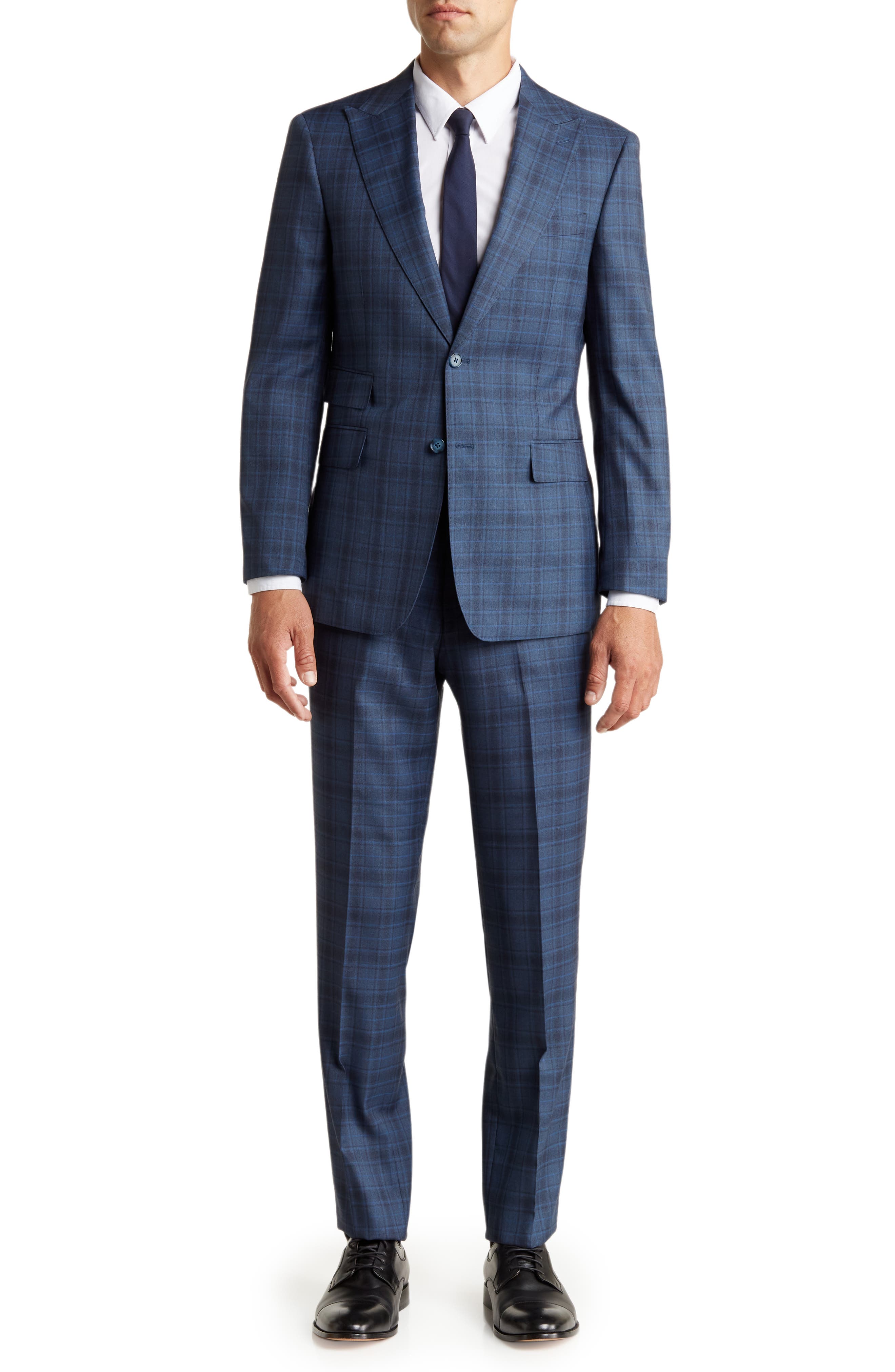 English Laundry Plaid Two Button Peak Lapel Suit | Nordstromrack