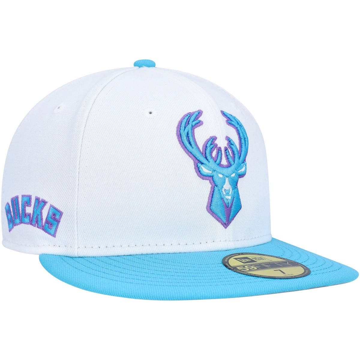 New Era Men's New Era White Milwaukee Bucks Vice Blue Side Patch ...