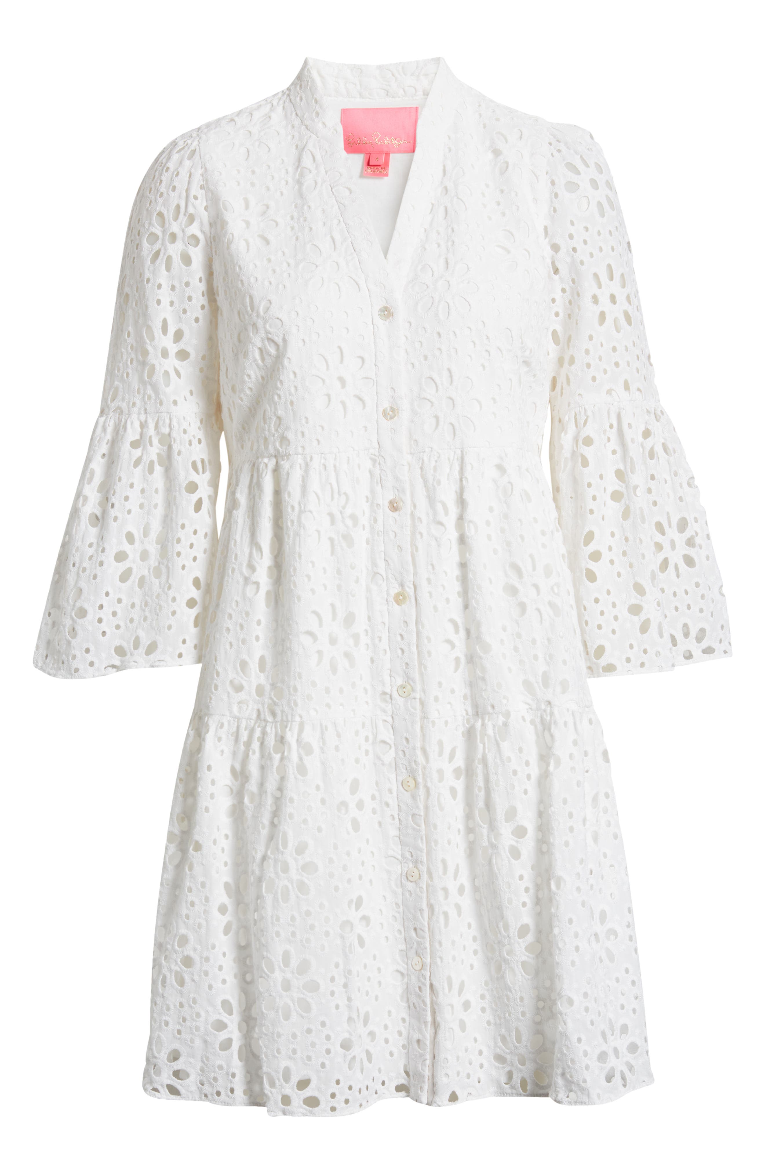 Lilly Pulitzer® Hazelanne Eyelet Tiered Cotton Trapeze Dress in Resort ...