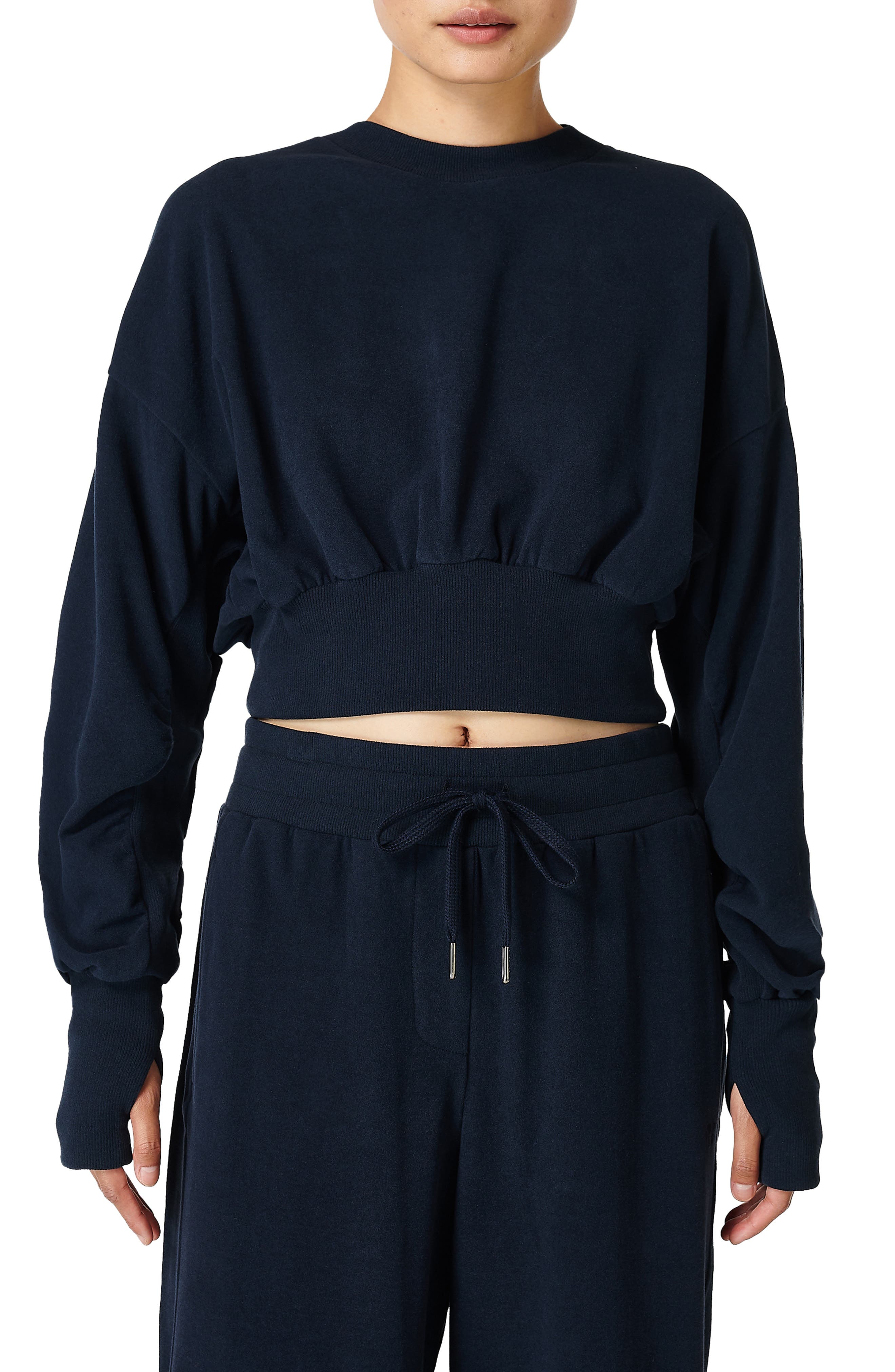 Sweaty Betty Delight Crop Fleece Sweatshirt | Nordstrom