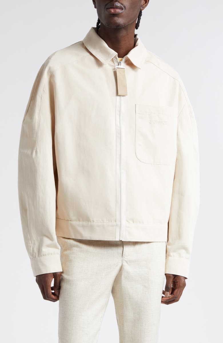 Jacquemus Le Blouson Linu Boxy Cotton & Linen Workwear Jacket | Nordstrom