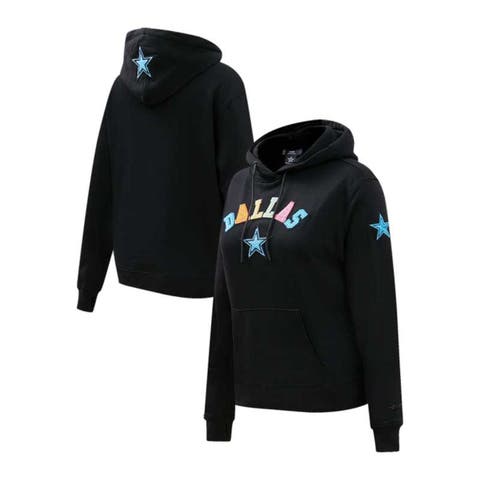 Women's Pro Standard Black Dallas Cowboys Neon Fleece Pullover Hoodie
