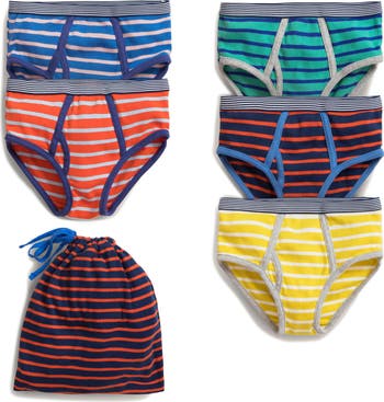 Mini Boden Kids' Assorted 5-Pack Stripe Cotton Briefs | Nordstrom