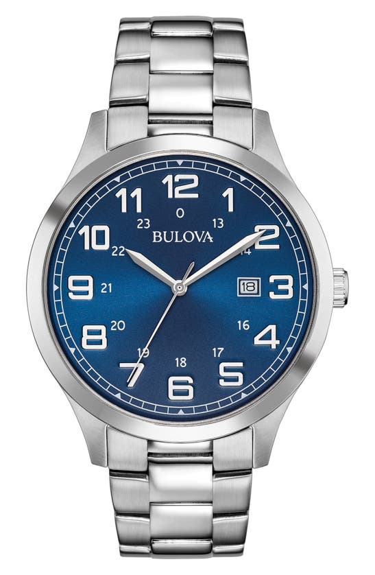 Bulova Royal Blue Bracelet Watch, 42mm In Silver-tone | ModeSens