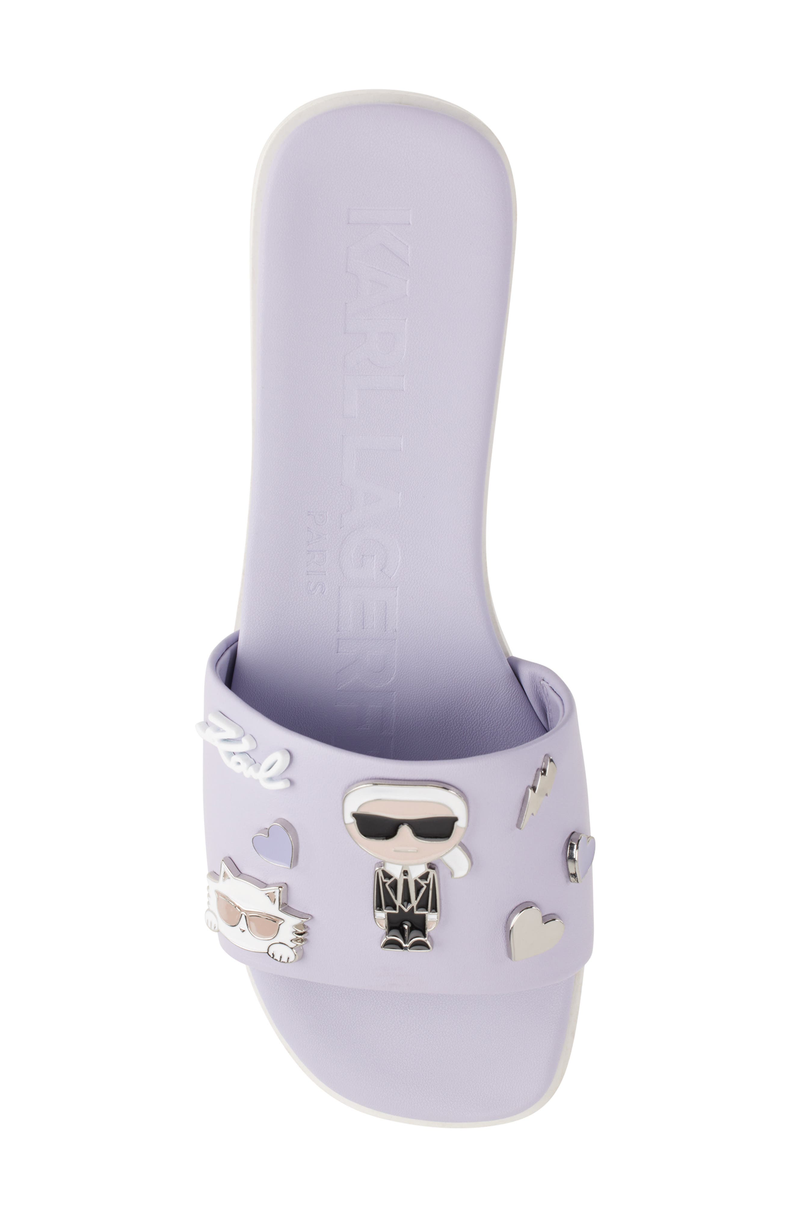 KARL LAGERFELD PARIS Jeslyn Cate Pins Embellished Slide Sandal (Women ...