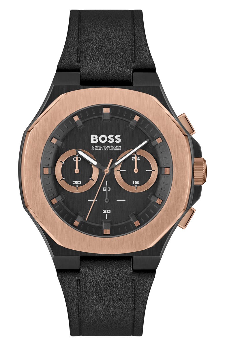 BOSS Taper Chronograph Leather Strap Watch | Nordstrom