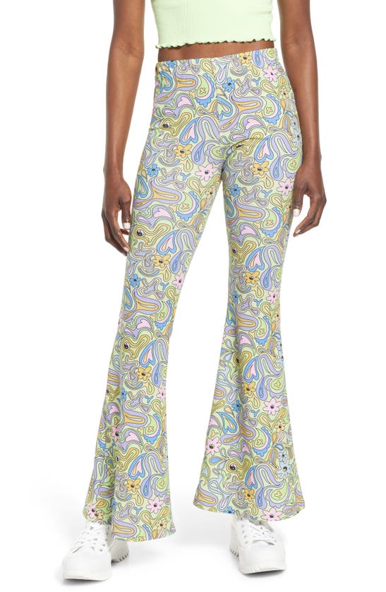 Vintage Supply Pop Art Print Flare Stretch Pants In Multi | ModeSens