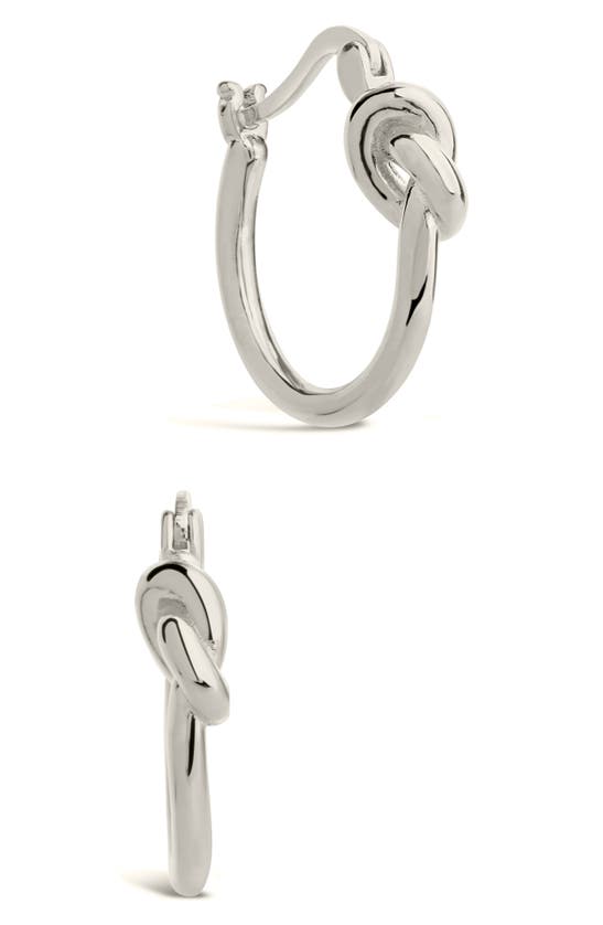 Sterling Forever Twisted Knot Hoop Earrings In Silver | ModeSens