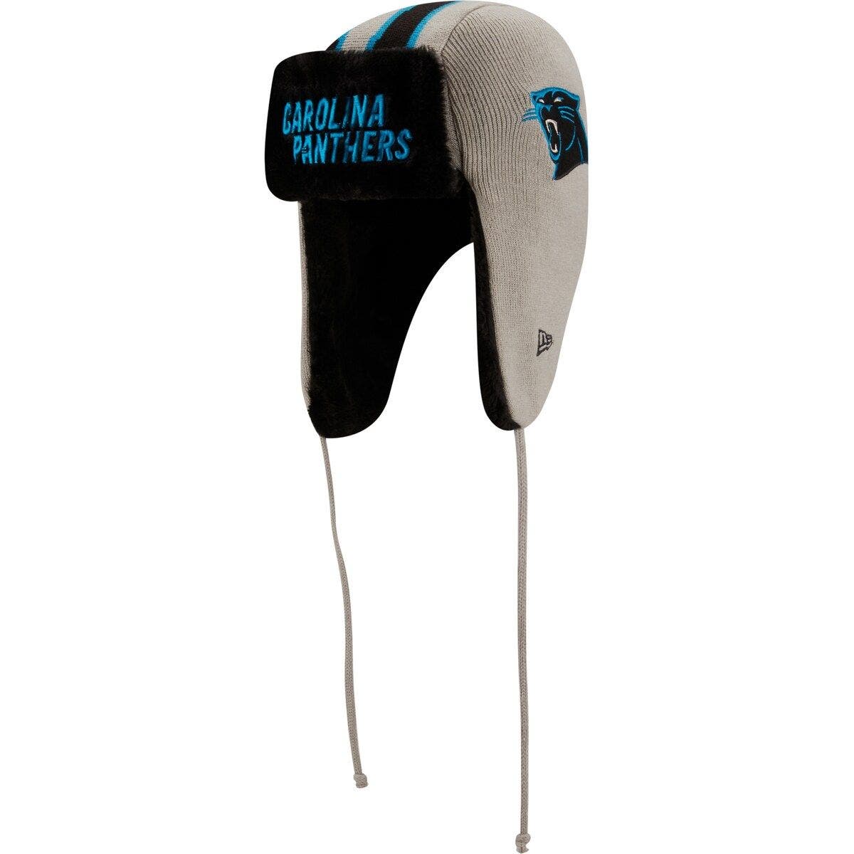 New Era Men's New Era Silver Carolina Panthers Helmet Head Trapper Knit ...