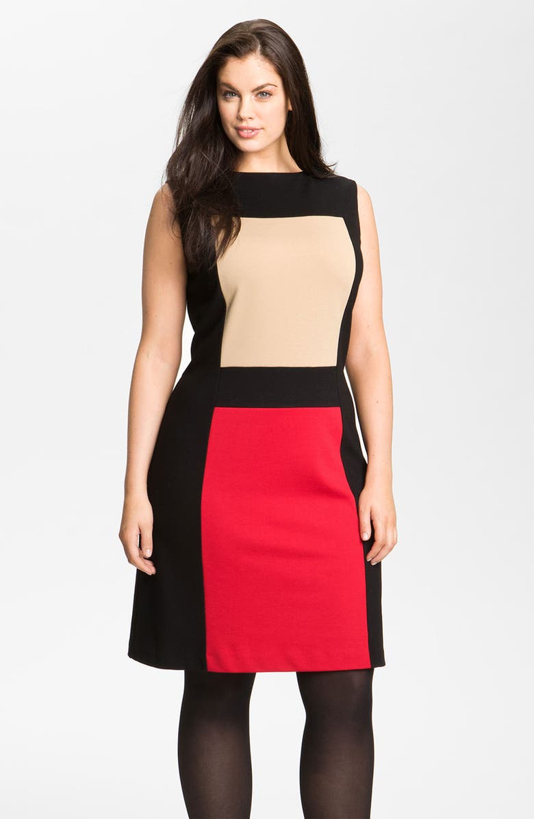 Calvin Klein Colorblock Ponte Knit Sheath Dress Plus Nordstrom