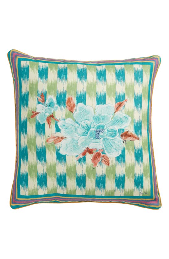 Lisa Corti Square Linen Accent Pillow In Veranda Peacock Green | ModeSens
