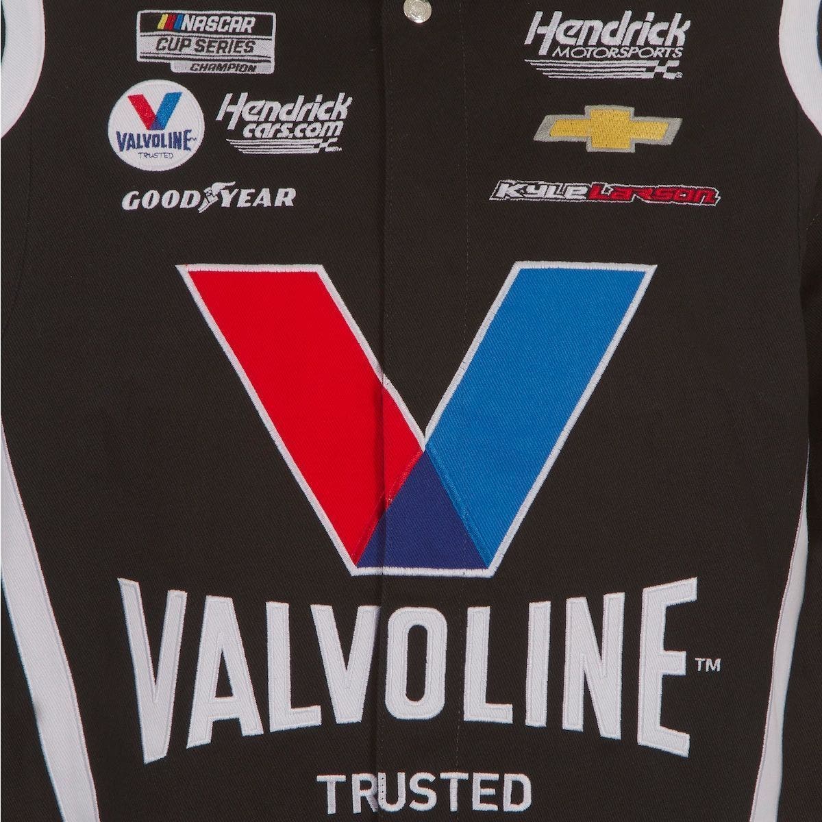 JH DESIGN Men's JH Design Black/Red Kyle Larson Valvoline Twill Uniform ...