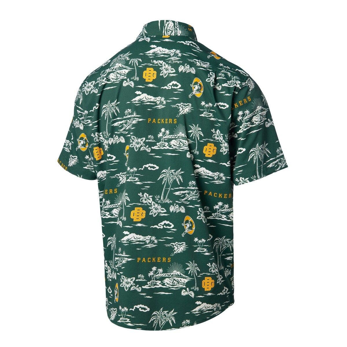 Reyn Spooner Men's Reyn Spooner Green Green Bay Packers Throwback Kekai Print Button-Up Shirt ...