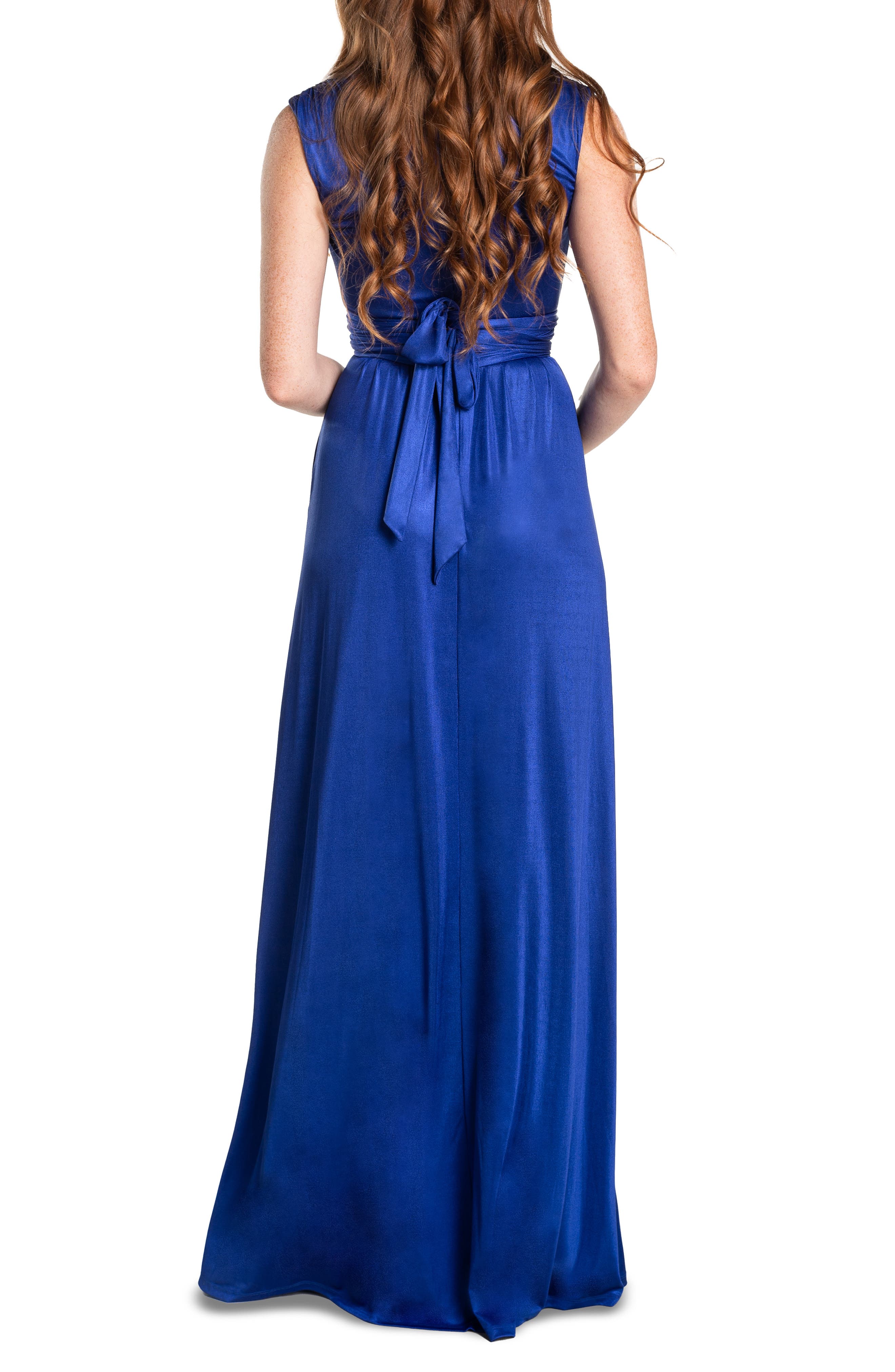 Dress the Population Krista Plunge Neck Side Slit Gown | Nordstromrack