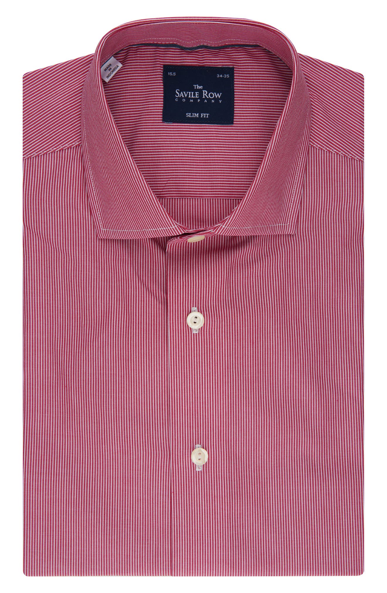 SAVILE ROW CO Slim Fit Long Sleeve Fine Stripe Dress Shirt | Nordstromrack