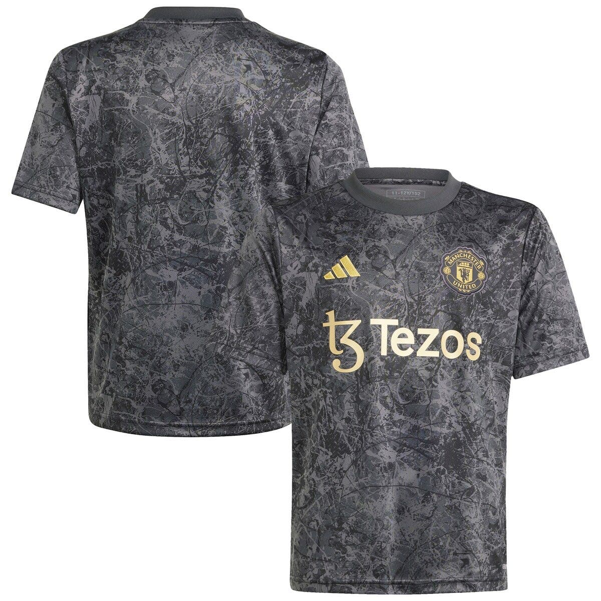 adidas Youth adidas Black Manchester United x Stone Roses 2023/24 Pre ...