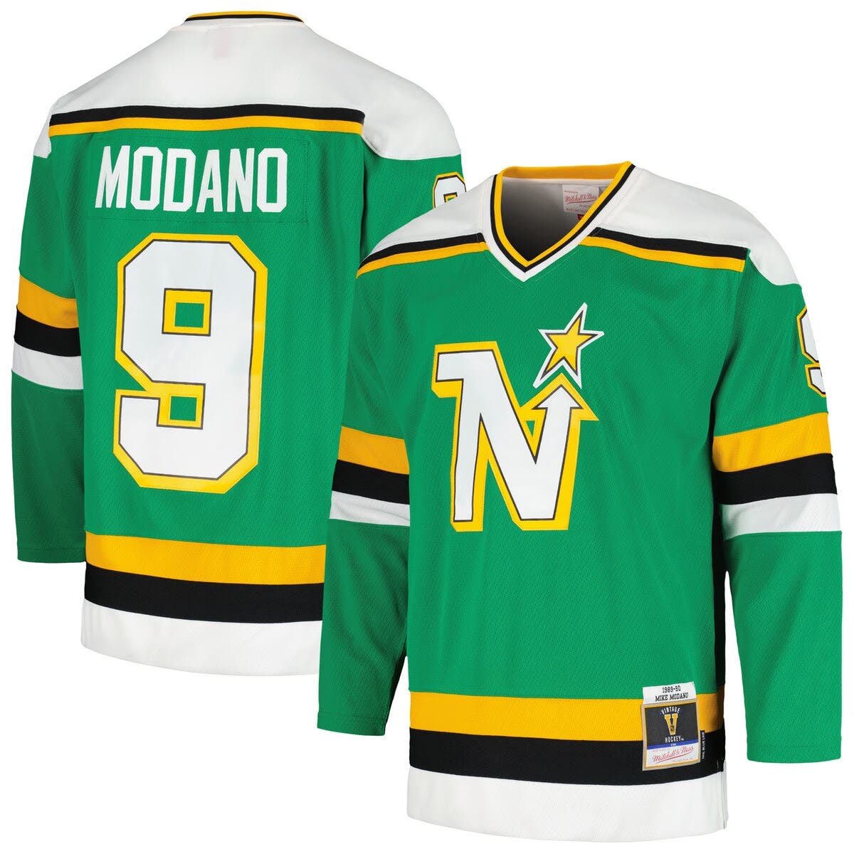 Mitchell & Ness Men's Mitchell & Ness Mike Modano Kelly Green Minnesota ...