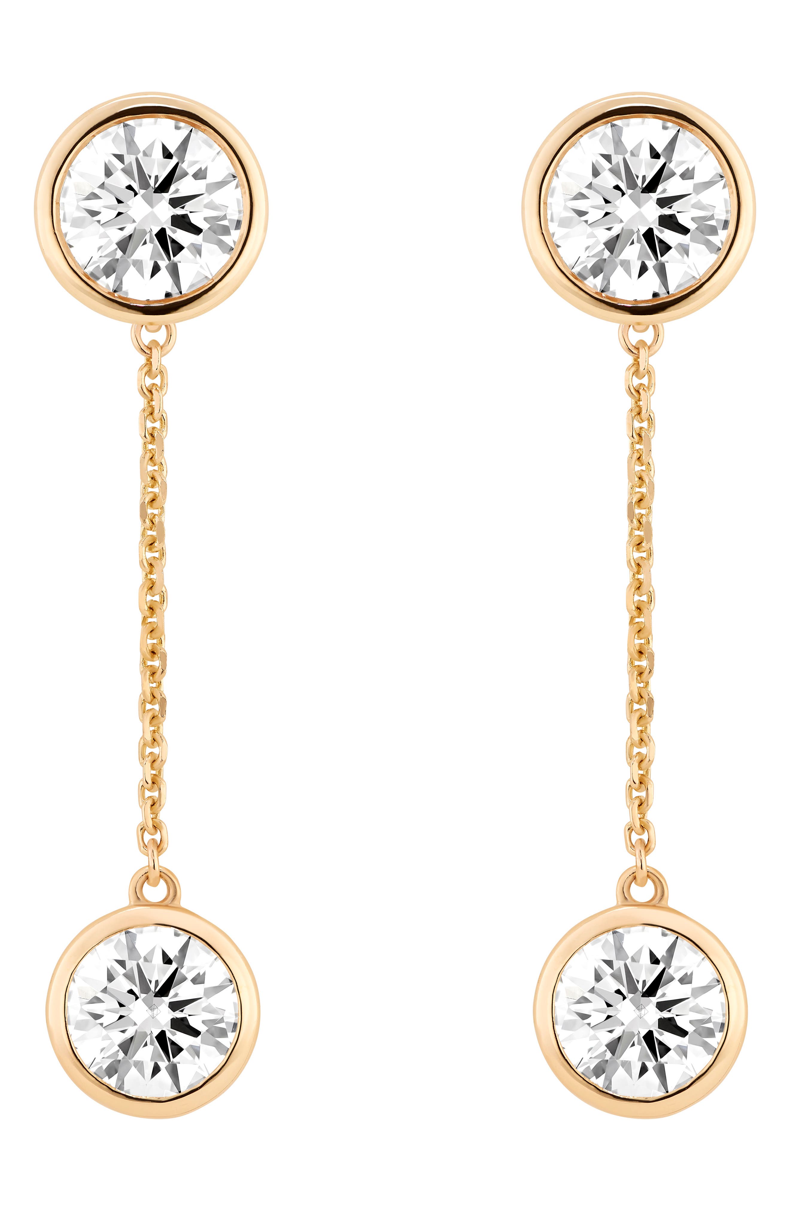 LIGHTBOX 1-Carat Lab Created Diamond Drop Earring Chain Enhancers ...