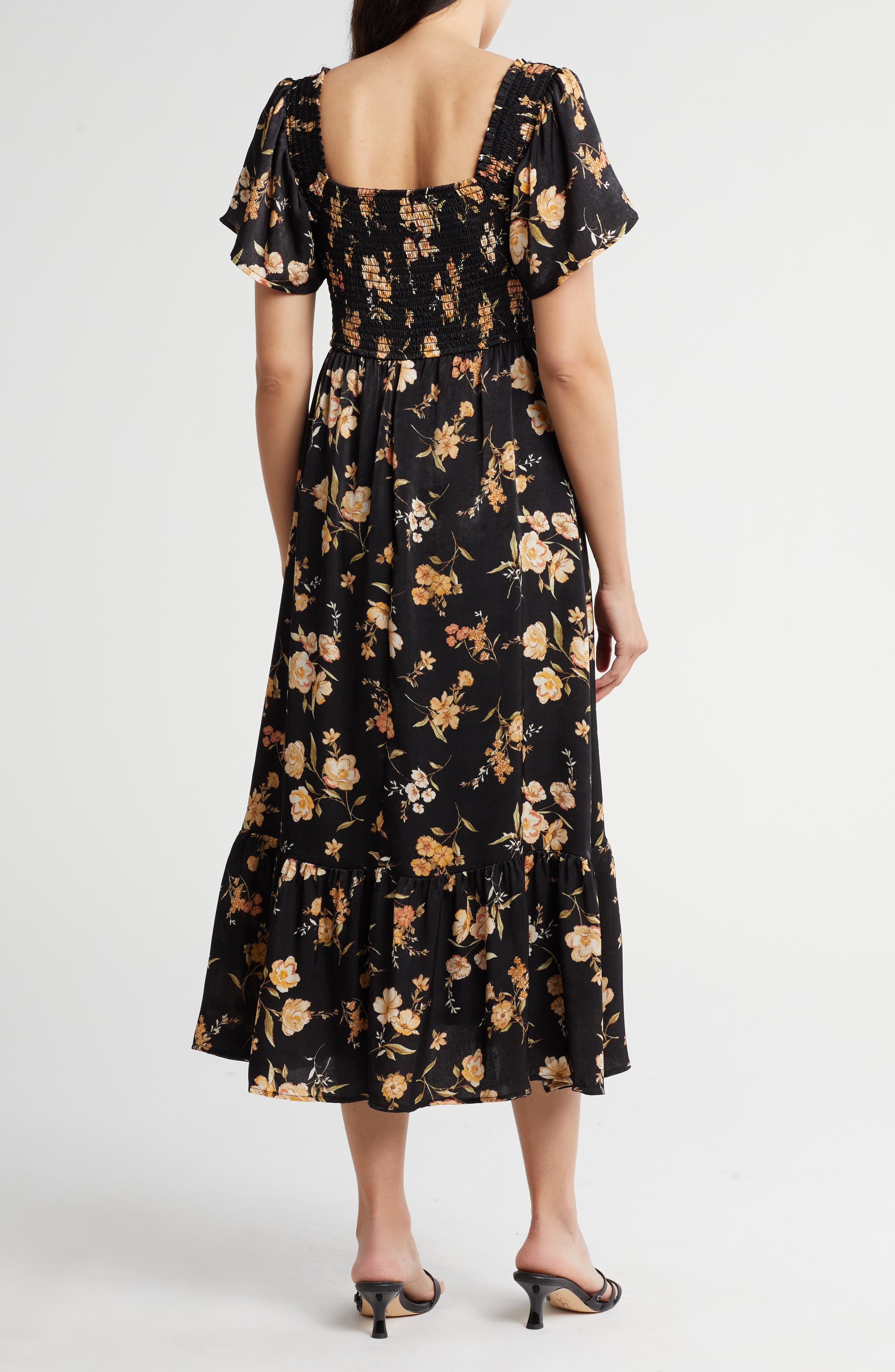 Blu Pepper Floral Smocked Midi Dress | Nordstromrack