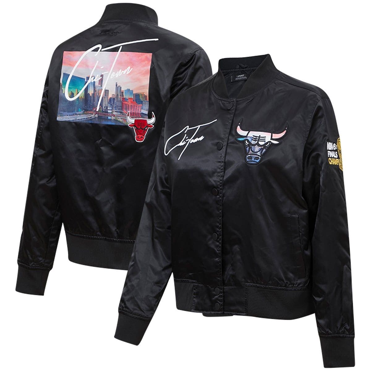 PRO STANDARD Women's Pro Standard Black Chicago Bulls City Scape Satin ...