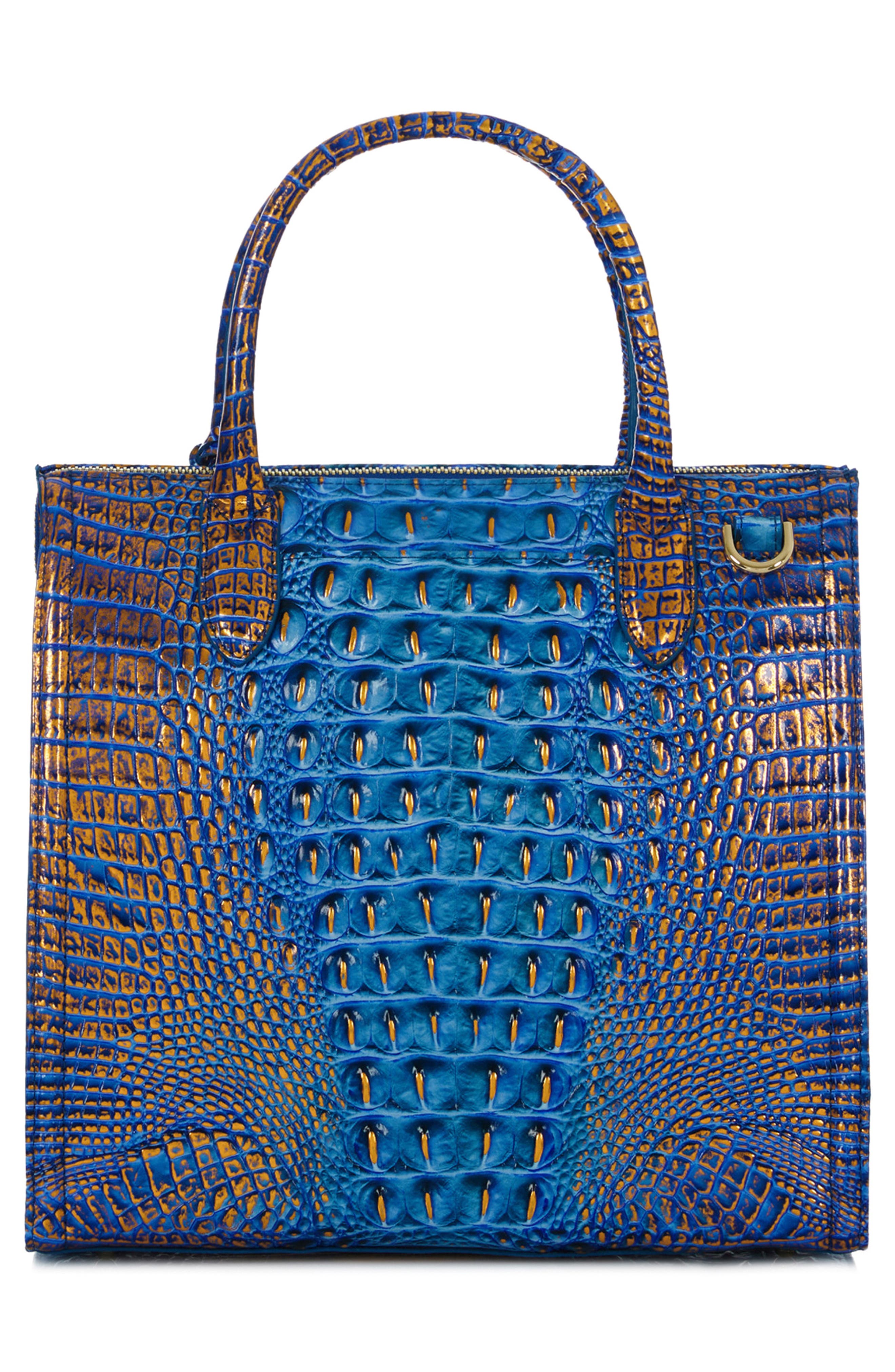 Brahmin Caroline Croc Embossed Leather Satchel | Nordstrom