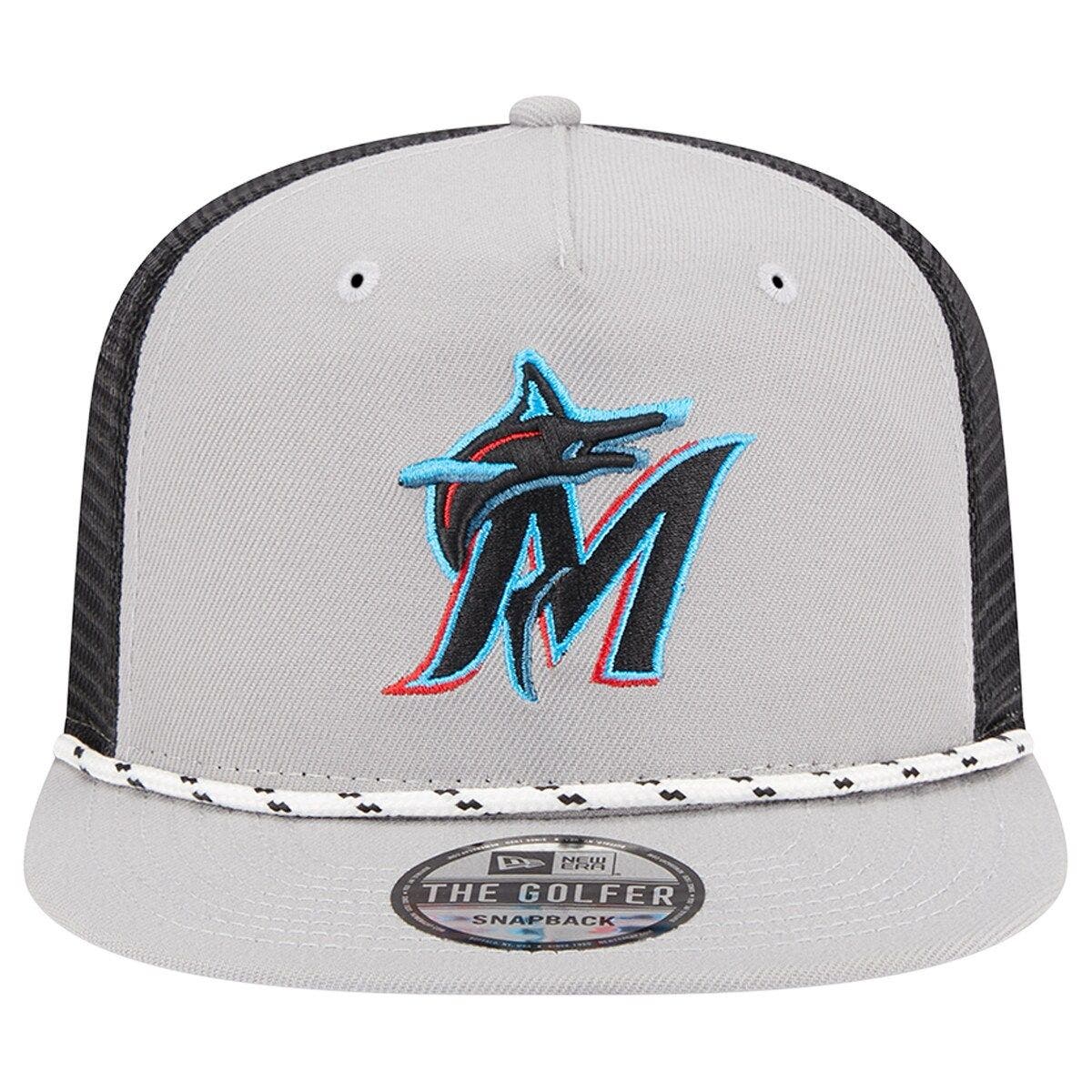 New Era Men's New Era Gray Miami Marlins Golfer Green Undervisor 9FIFTY ...